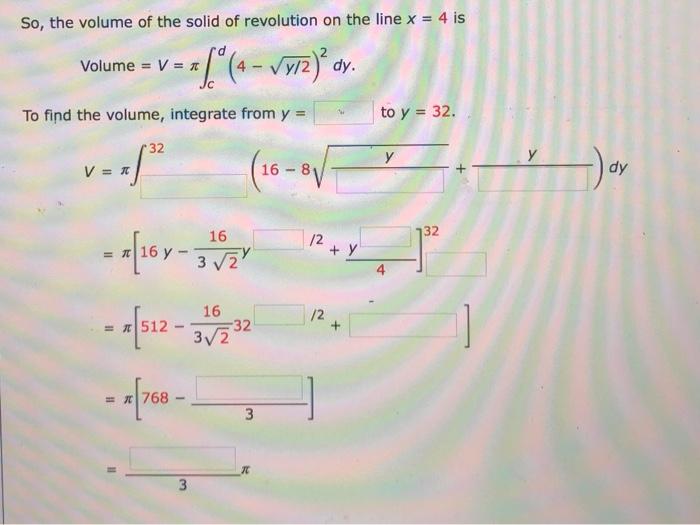 Solved Step 1 To find the volume of a solid of revolution on | Chegg.com