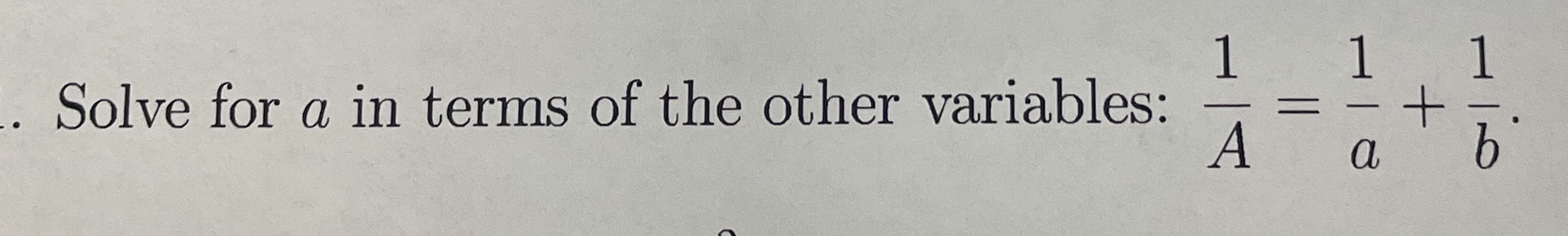 Solved Solve for a ﻿in terms of the other variables: | Chegg.com