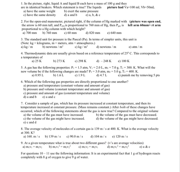Solved 1. In the picture, right, liquid A and liquid B each | Chegg.com