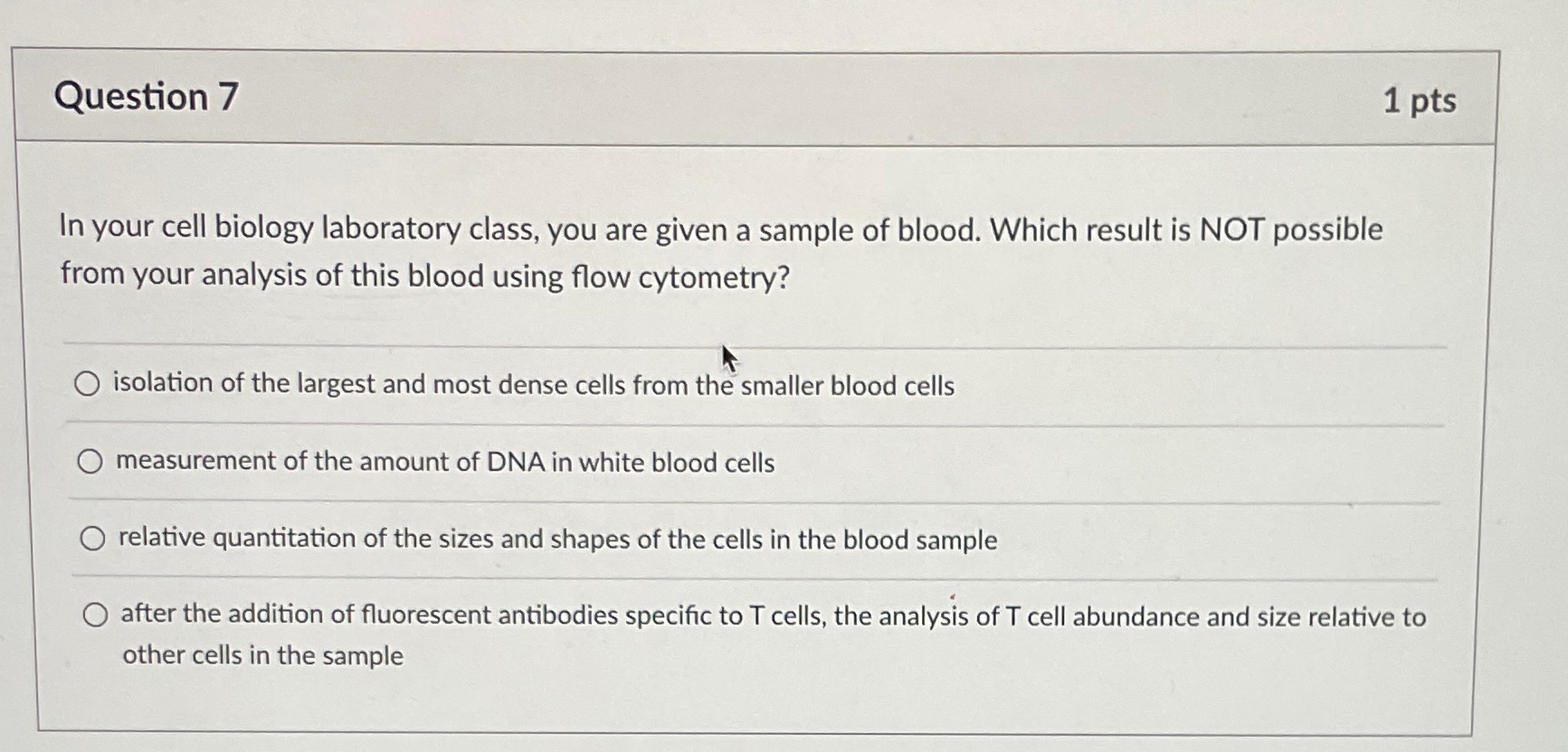 Solved Question 71 ﻿ptsIn your cell biology laboratory | Chegg.com