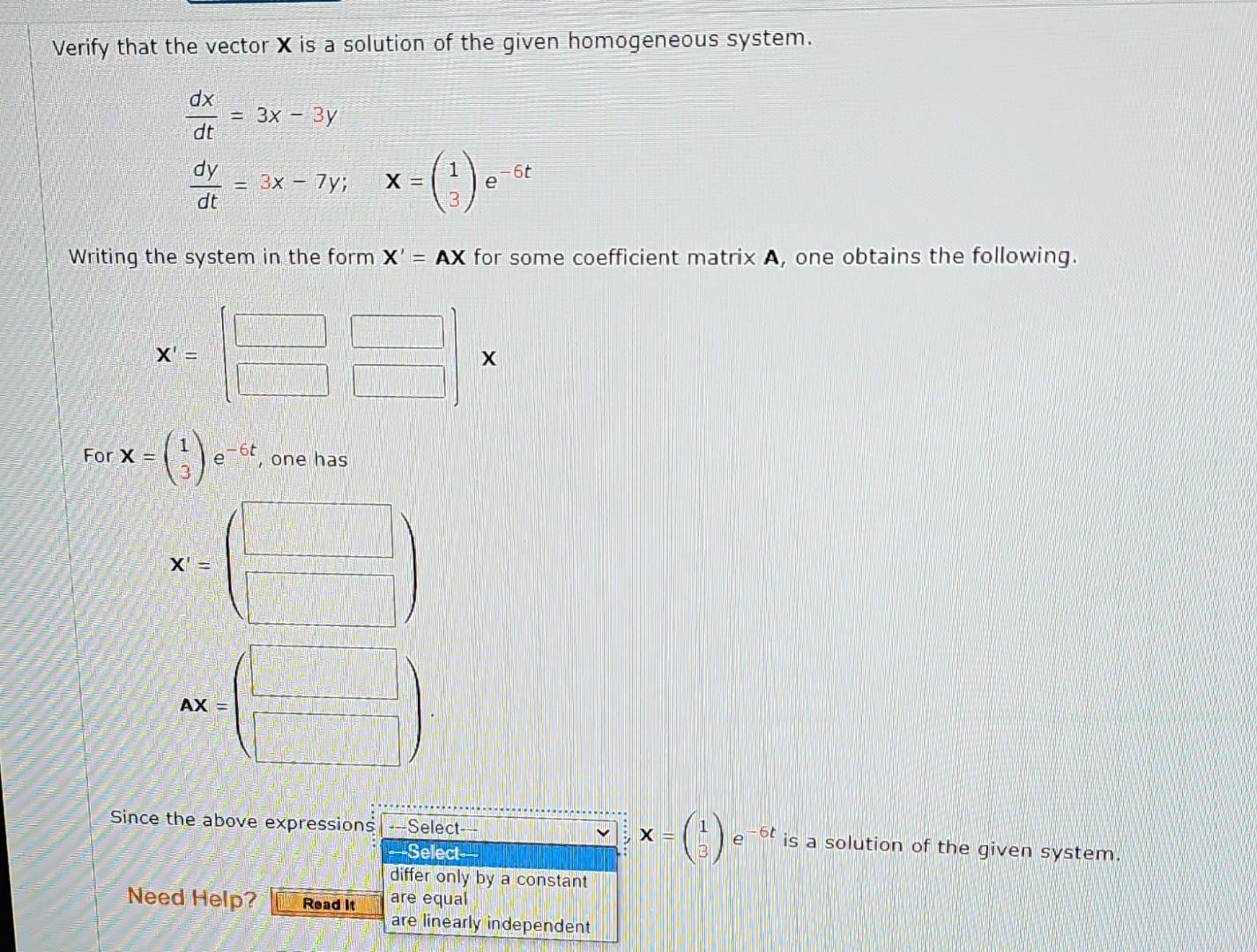 Solved Write the given linear system without the use of | Chegg.com