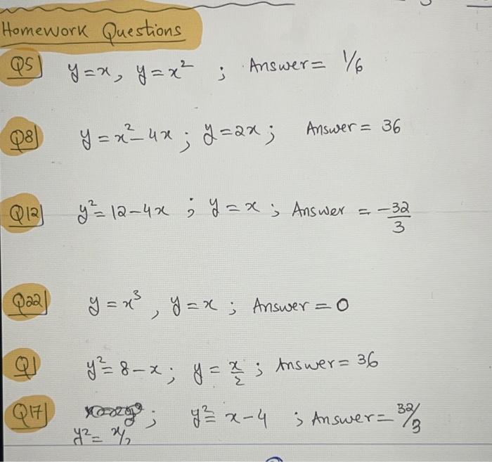 Solved U Homework Questions QS yax, y=x² ; Answer= // | Chegg.com
