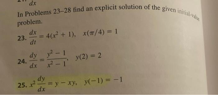 Solved In Problems 1-22 solve the given differential | Chegg.com