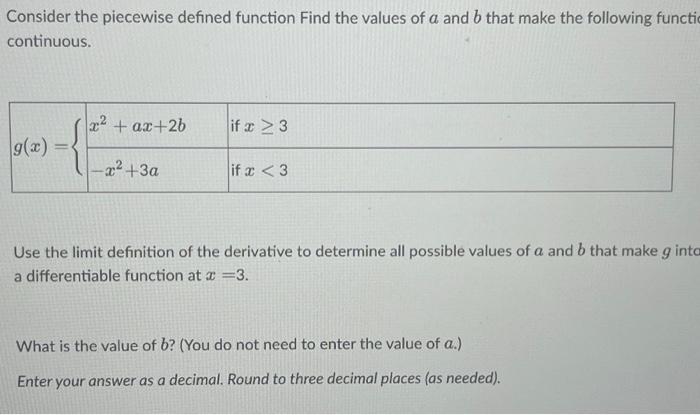 Solved Consider the piecewise defined function Find the | Chegg.com