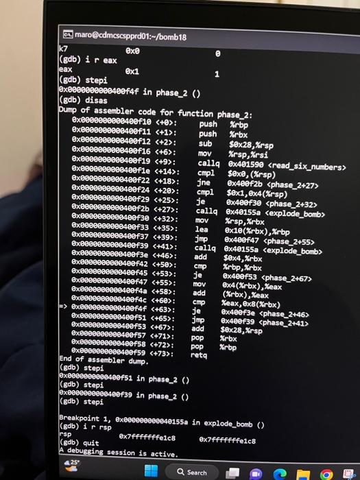 Solved binary bomb phase_2 | Chegg.com
