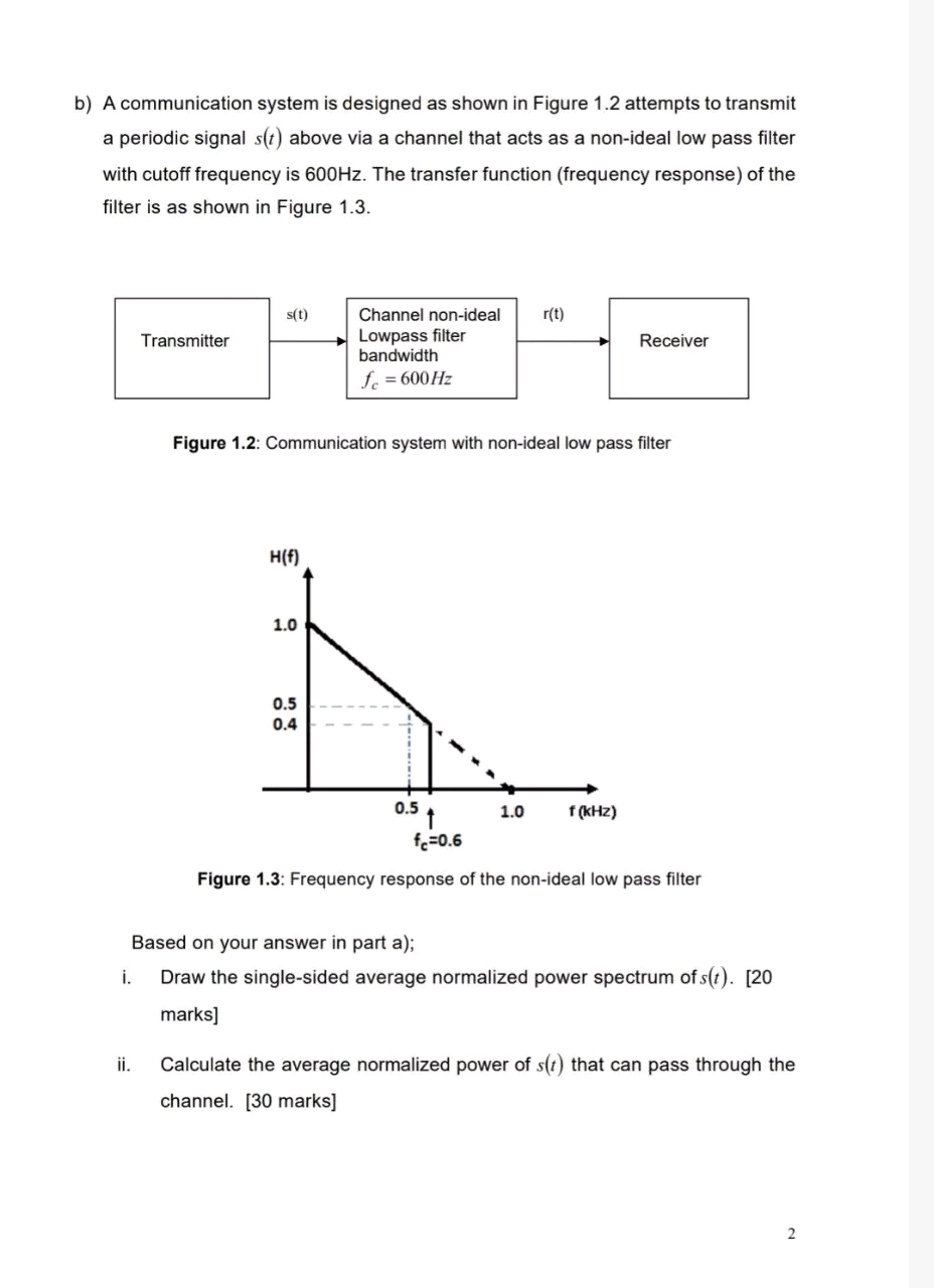Helpb) ﻿A communication system is designed as shown | Chegg.com