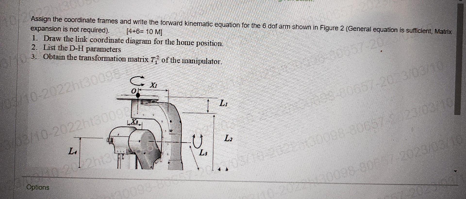 Solved Assign the coordinate frames and write the forward | Chegg.com