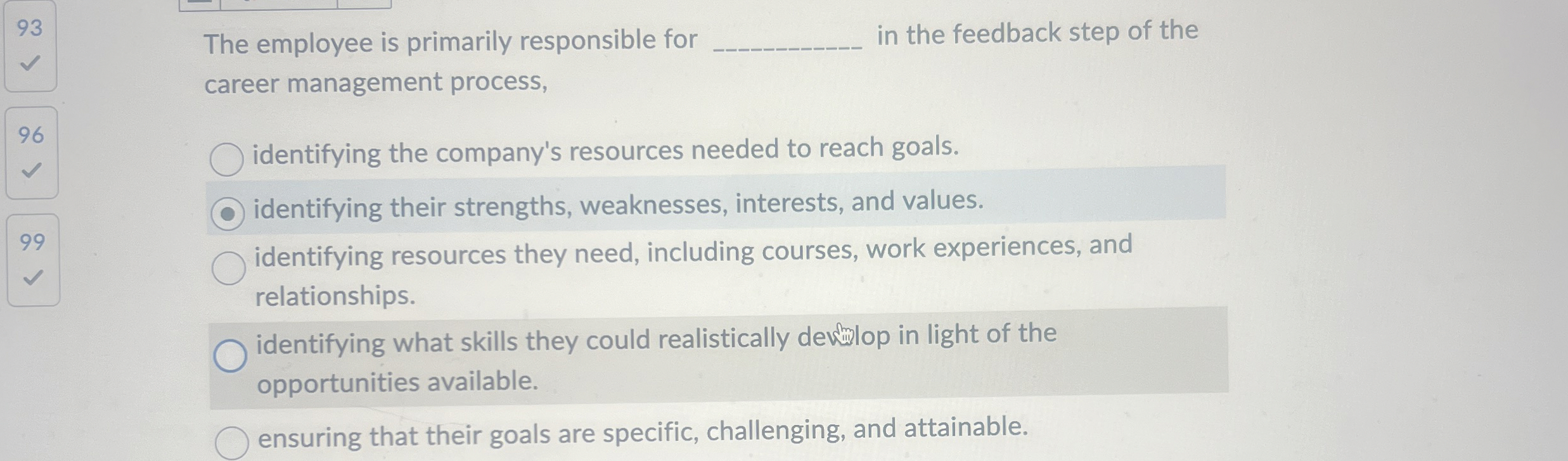 Solved 93The employee is primarily responsible for ﻿in the | Chegg.com