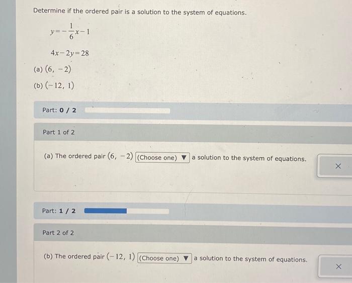 Solved Determine if the ordered pair is a solution to the | Chegg.com