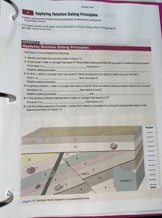 Solved Gesloge Time Applying Relative Dating Principles * | Chegg.com