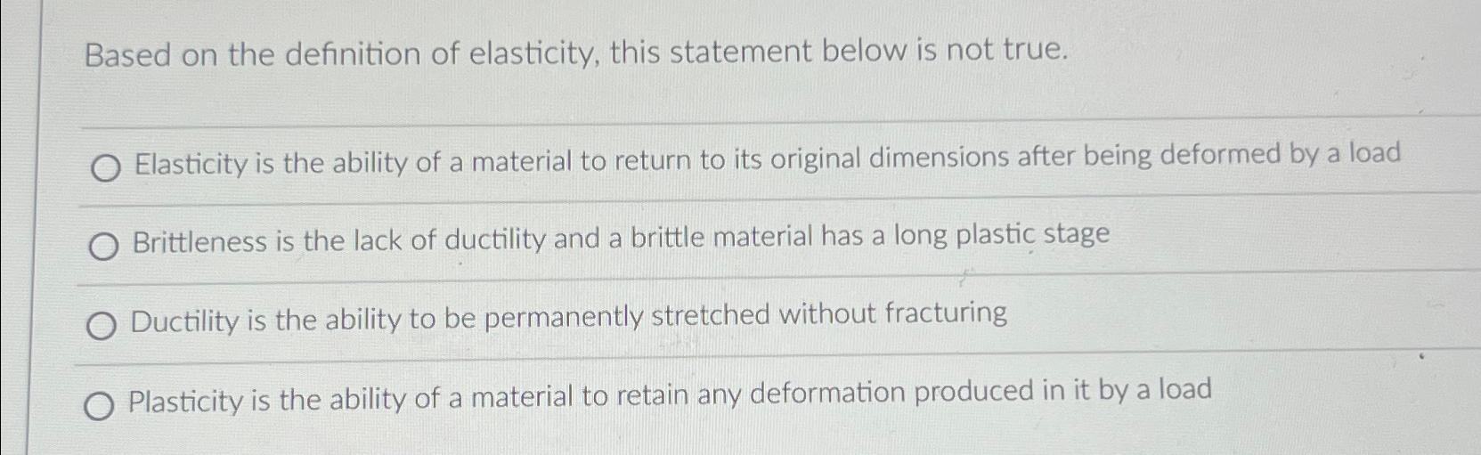 Solved Based on the definition of elasticity, this statement | Chegg.com