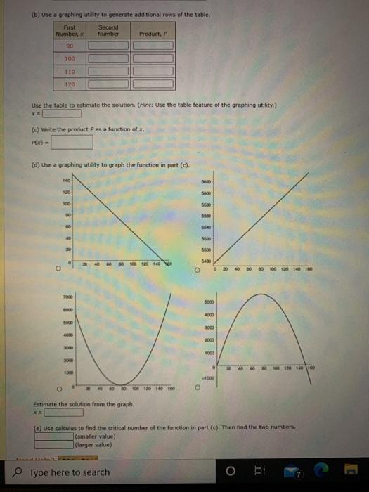 Solved (b) Use a graphing utility to generate additional | Chegg.com