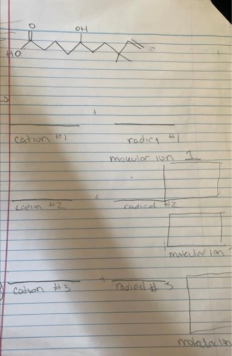 Solved draw 3 cation and radicals fragments that couod be | Chegg.com