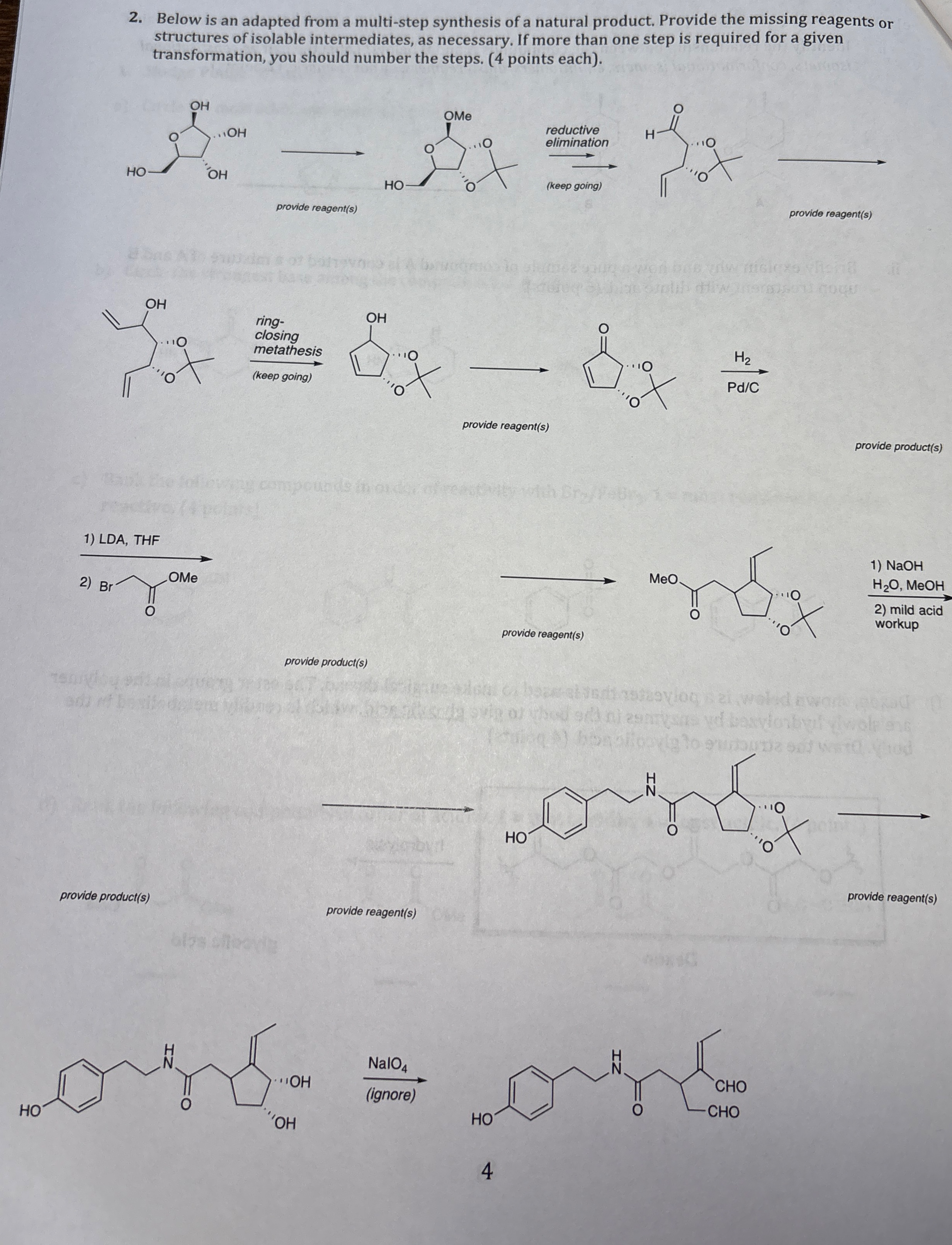Solved Below is an adapted from a multi-step synthesis of a | Chegg.com
