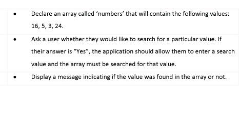 Solved Declare an array called 'numbers' that will contain | Chegg.com