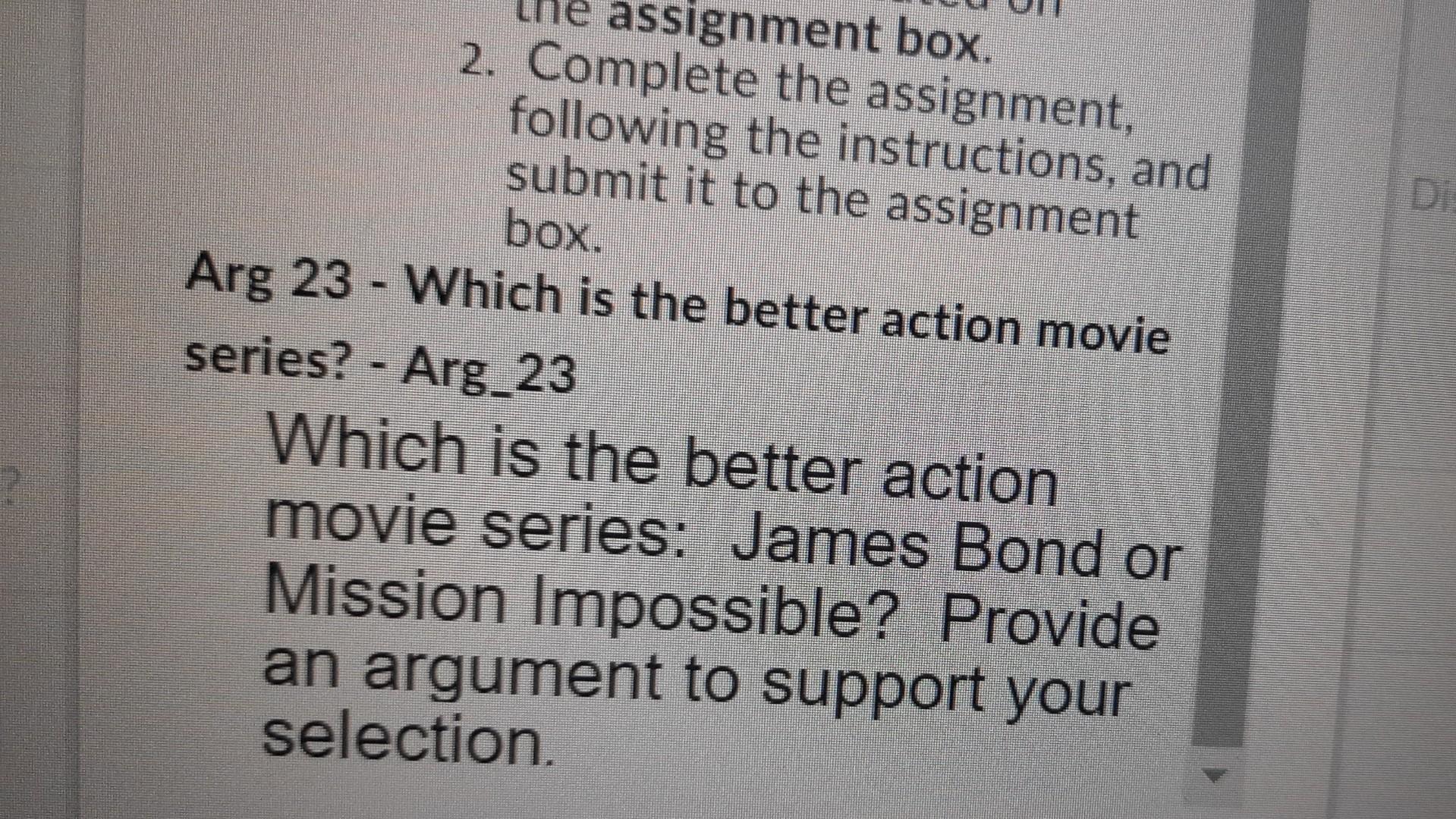 2. assignment box. 2. Complete the assignment, | Chegg.com