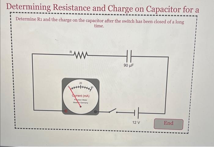 Determining Resistance and Charge on Capacitor for a | Chegg.com