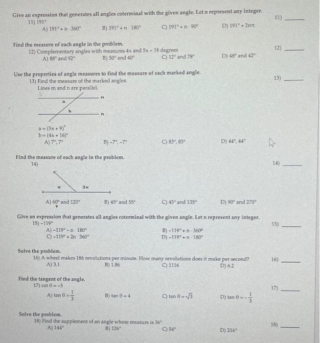 Solved 19) Find the value of the variable in the equation. 1 | Chegg.com