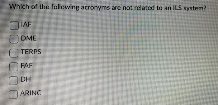 Solved Which of the following acronyms are not related to an | Chegg.com