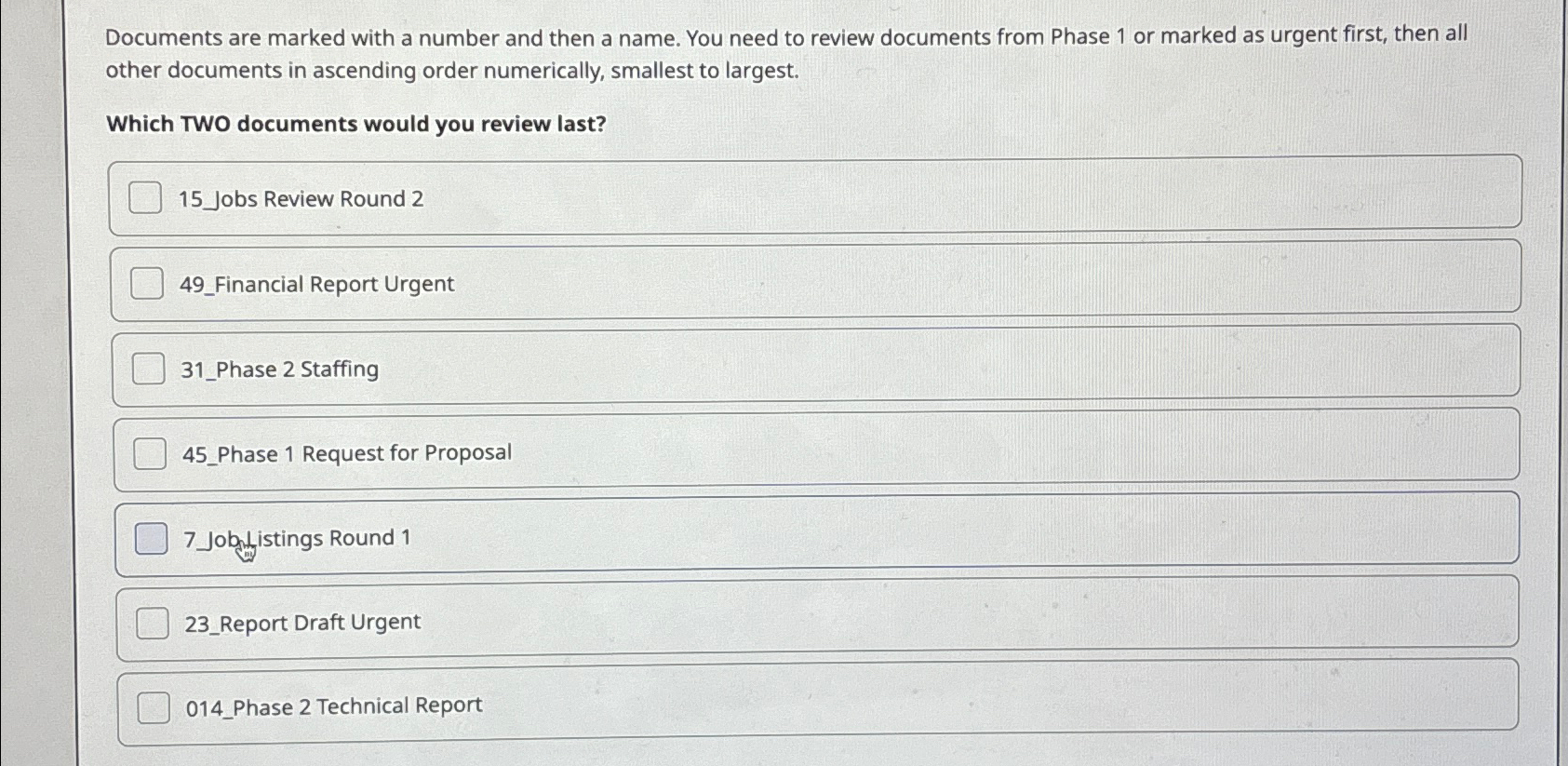 Solved Documents are marked with a number and then a name. | Chegg.com