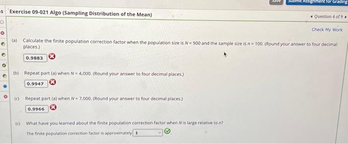 Solved A Calculate The Finite Population Correction Factor