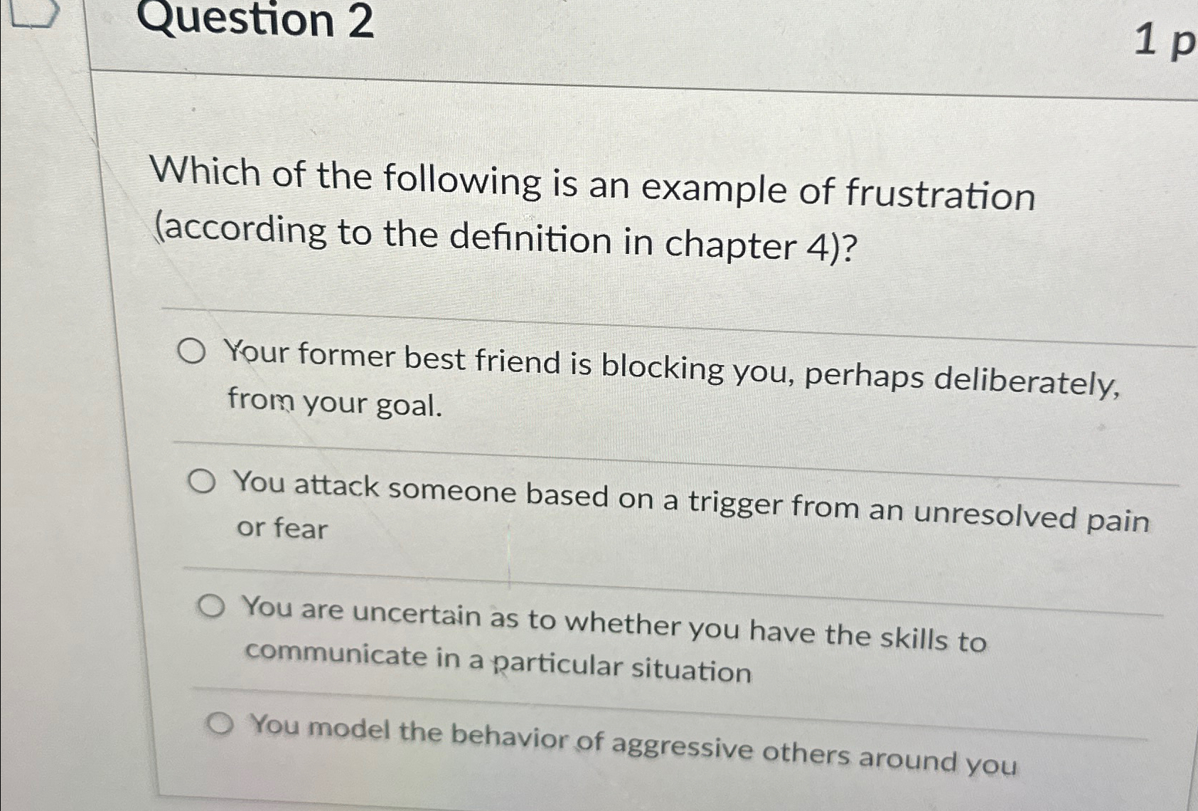 Solved Question 2Which of the following is an example of | Chegg.com