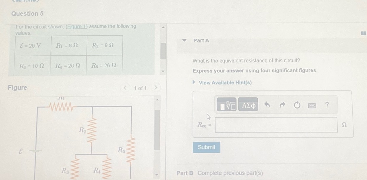 Solved Question 5For the ciectishown, (Figure 1) ﻿assume the | Chegg.com