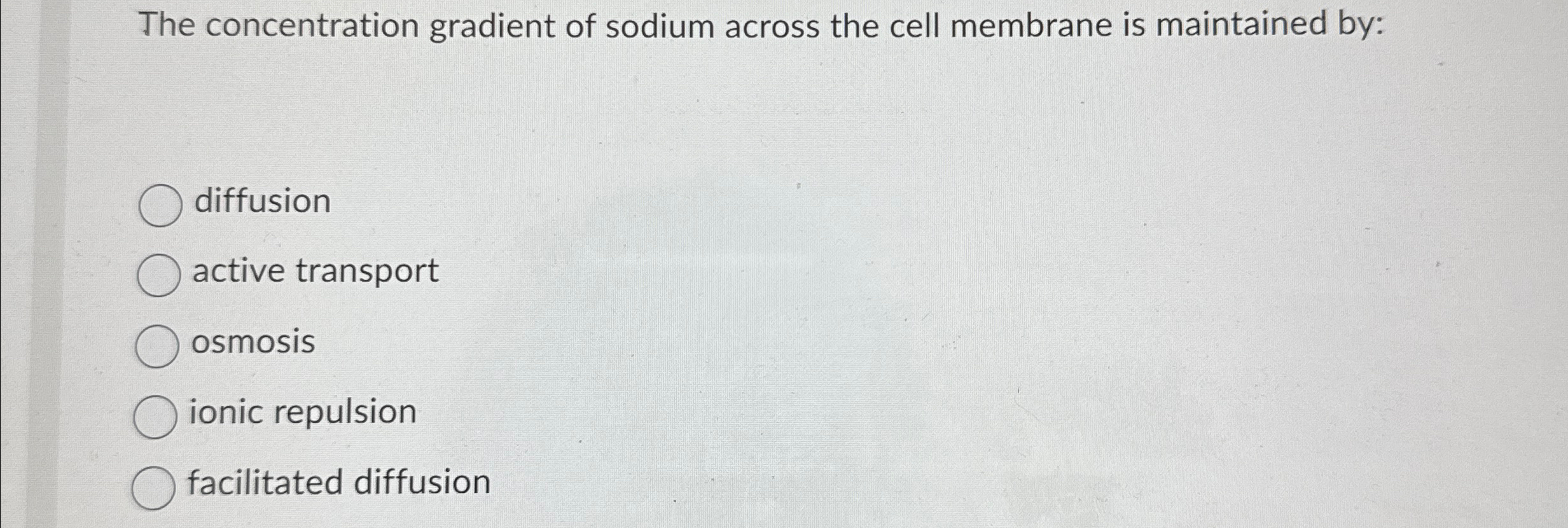 Solved The concentration gradient of sodium across the cell | Chegg.com