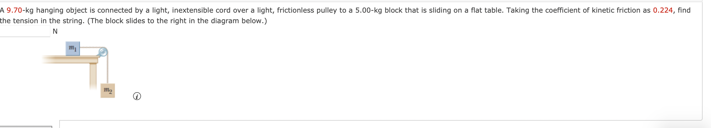 Solved (a)the tension in the string. (The block slides to | Chegg.com