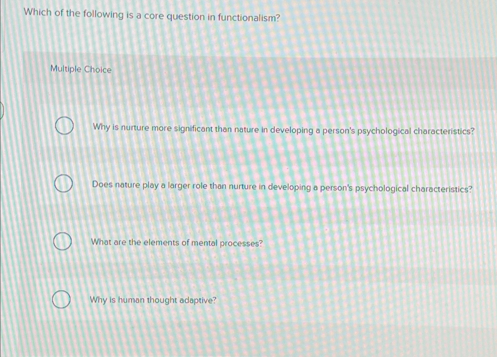 Solved Which of the following is a core question in | Chegg.com