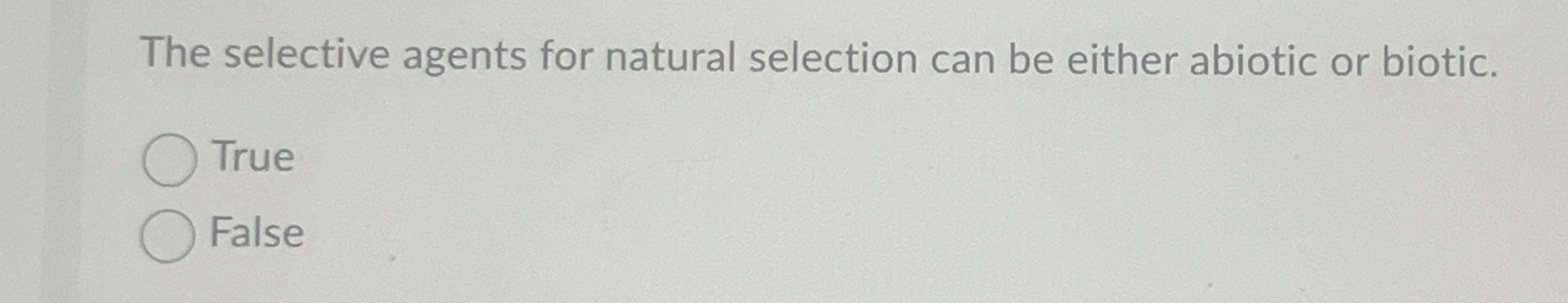 Solved The selective agents for natural selection can be | Chegg.com