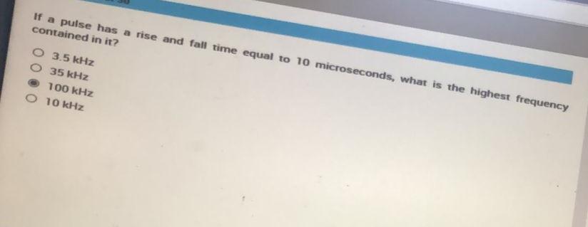 Solved If a pulse has a rise and fall time equal to 10 | Chegg.com