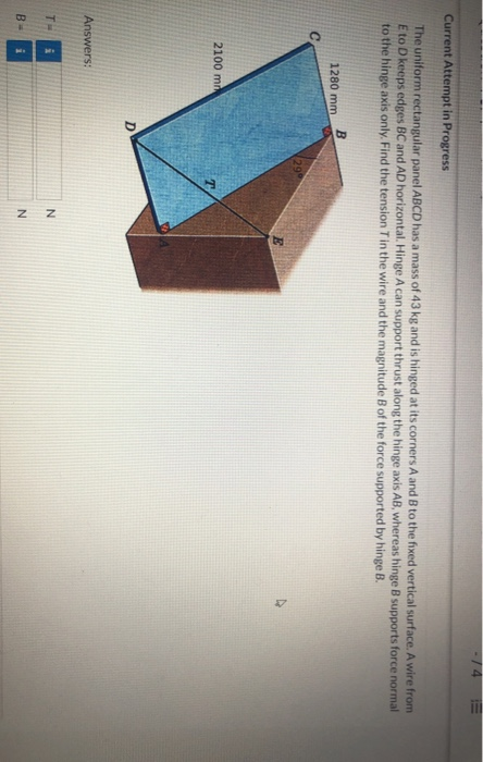 Solved Current Attempt in Progress The uniform rectangular | Chegg.com