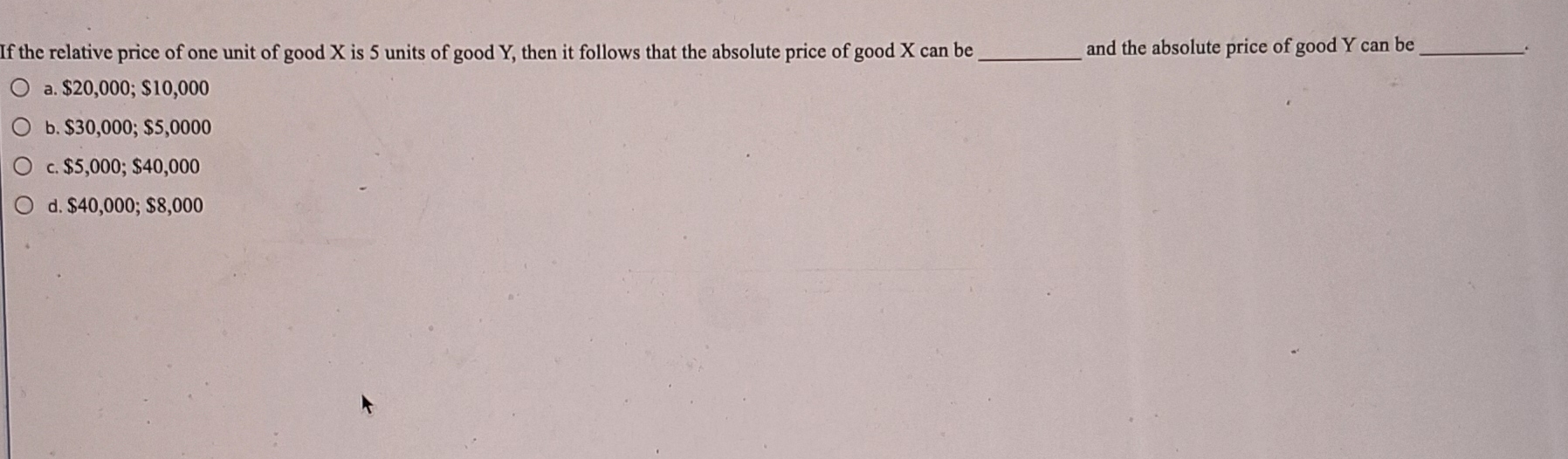 Solved If the relative price of one unit of good X is 5 | Chegg.com