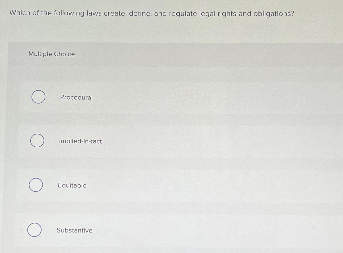 Solved Which of the following laws create, define, and | Chegg.com