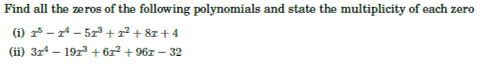Solved Find all the zeros of the following polynomials and | Chegg.com