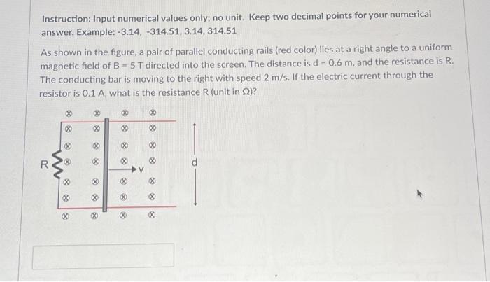 Solved Instruction: Input numerical values only; no unit. | Chegg.com