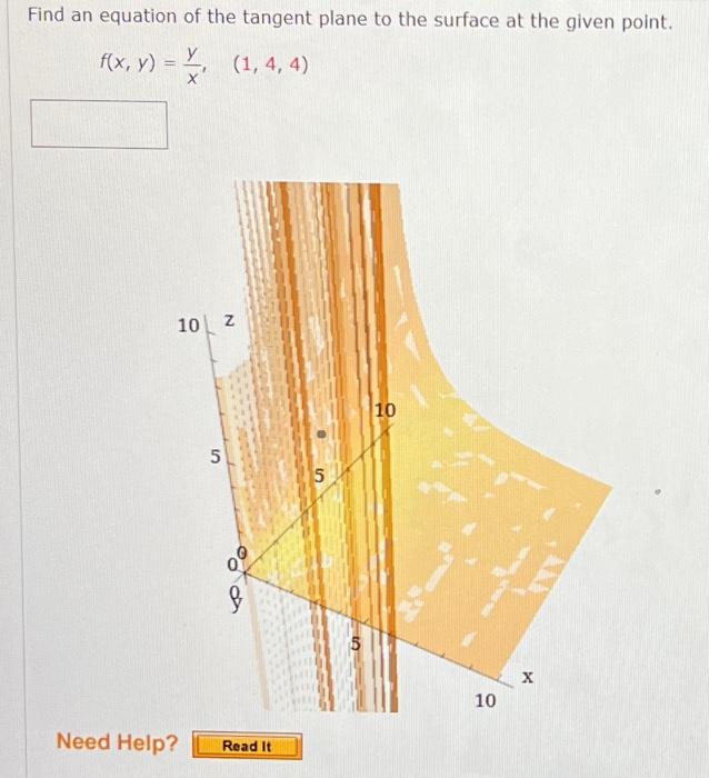 Solved Find an equation of the tangent plane to the surface | Chegg.com