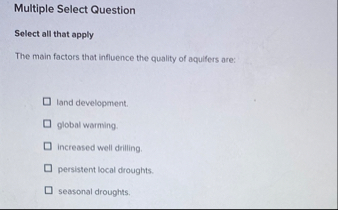 Solved Multiple Select QuestionSelect all that applyThe main | Chegg.com