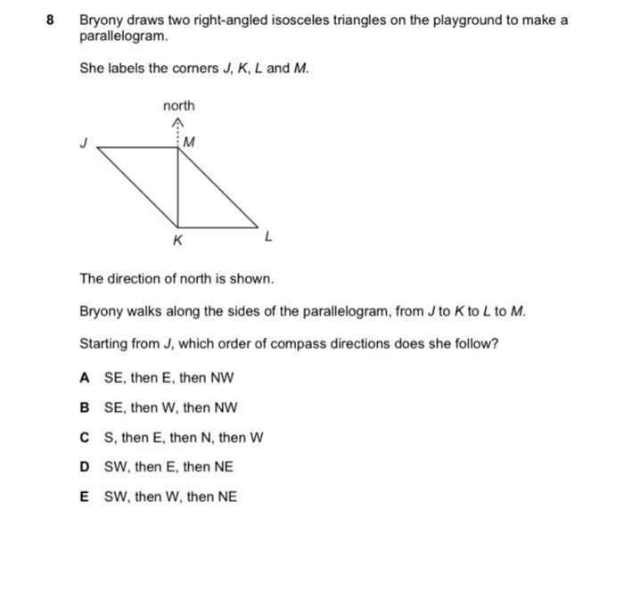 Solved Bryony draws two right-angled isosceles triangles on | Chegg.com