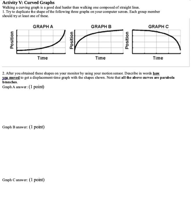 Solved Activity V: Curved Graphs Walking a curving graph is | Chegg.com