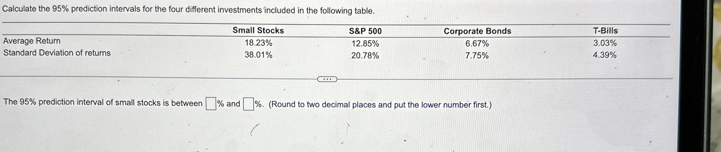 Solved Calculate the 95% ﻿prediction intervals for the four | Chegg.com