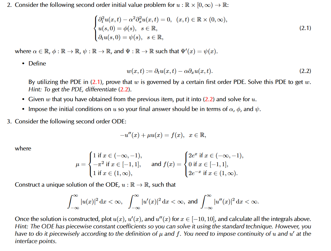 Solved Consider the following second order initial value | Chegg.com