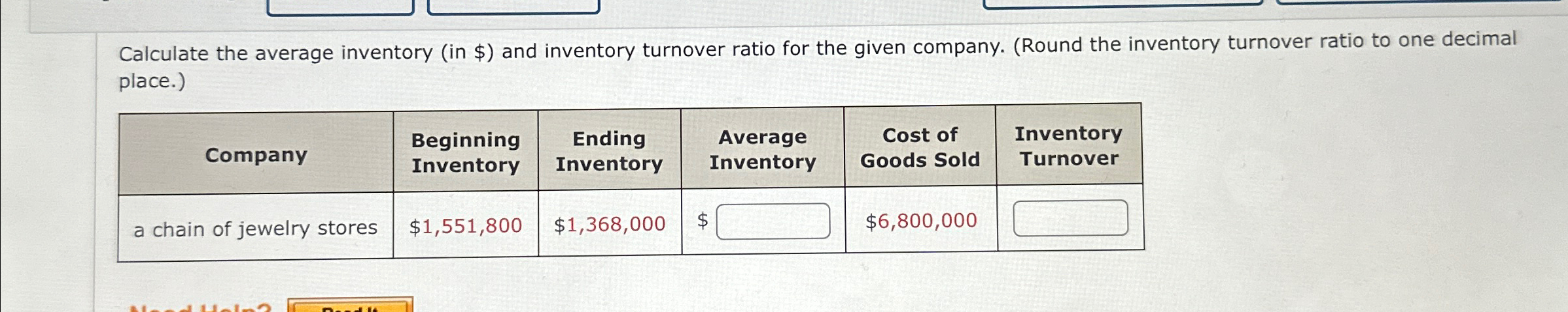 Solved Calculate the average inventory (in $) ﻿and inventory | Chegg.com