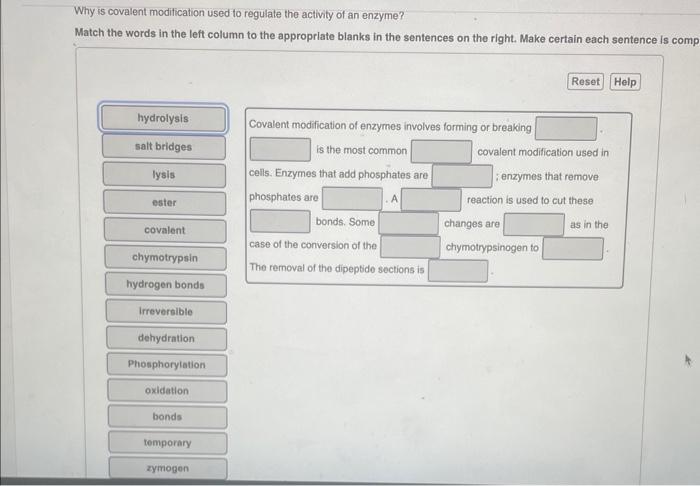 Solved Why is covalent modification used to regulate the | Chegg.com