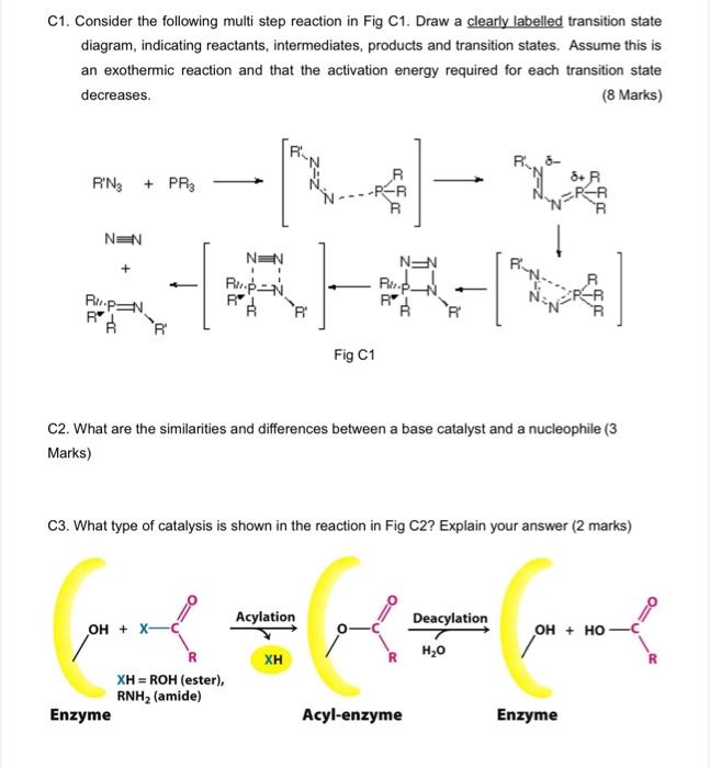 Solved C1. Consider the following multi step reaction in Fig | Chegg.com