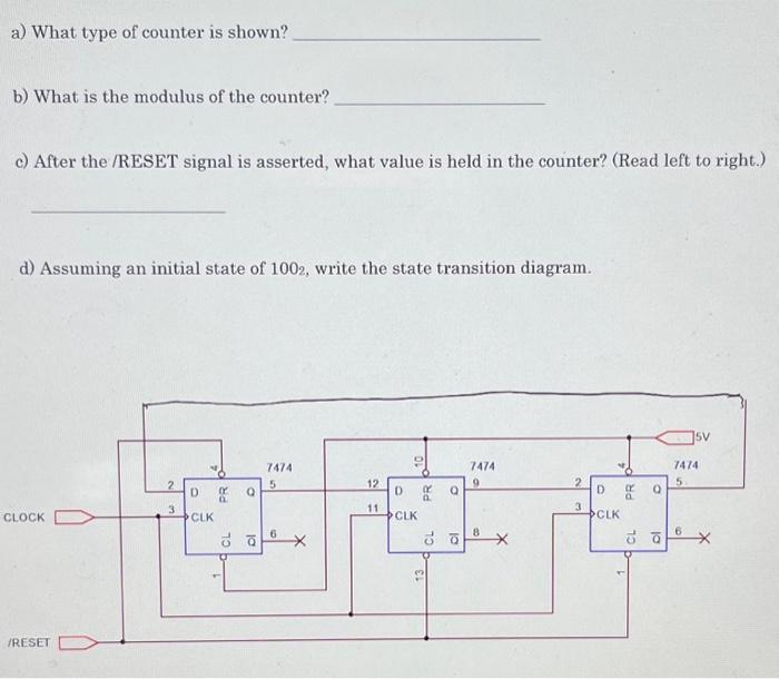 Solved a) What type of counter is shown? b) What is the | Chegg.com