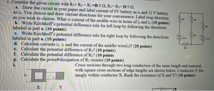 Solved 1. Consider the given circuit with R₁= R4 = R5=20/5 | Chegg.com