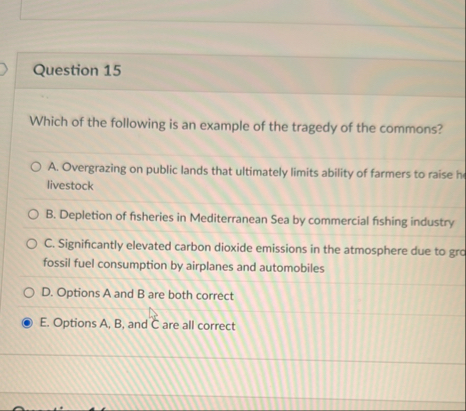 Solved Question 15Which of the following is an example of | Chegg.com
