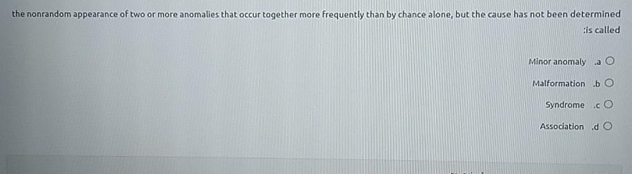 Solved the nonrandom appearance of two or more anomalies | Chegg.com